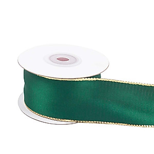 VGOODALL Christmas Stain Ribbon Double Faced, 1.5 Inch 10 Yards Red Green Velvet Ribbon Fabric Ribbon with Wire Edge for Gift Wrapping Bow Bouquet Making DIY Craft Christmas Tree Decoration