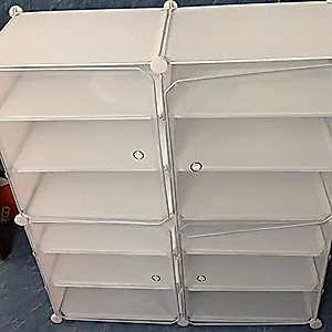 GMSLuu 36 Pack Shoe Storage Box, Plastic Stackable Shoe Organizer for Closet, X-Large Shoe Sneaker Containers Bins Holders with Clear Door, Easy Assembly Shoe Box (12x3 Pack)