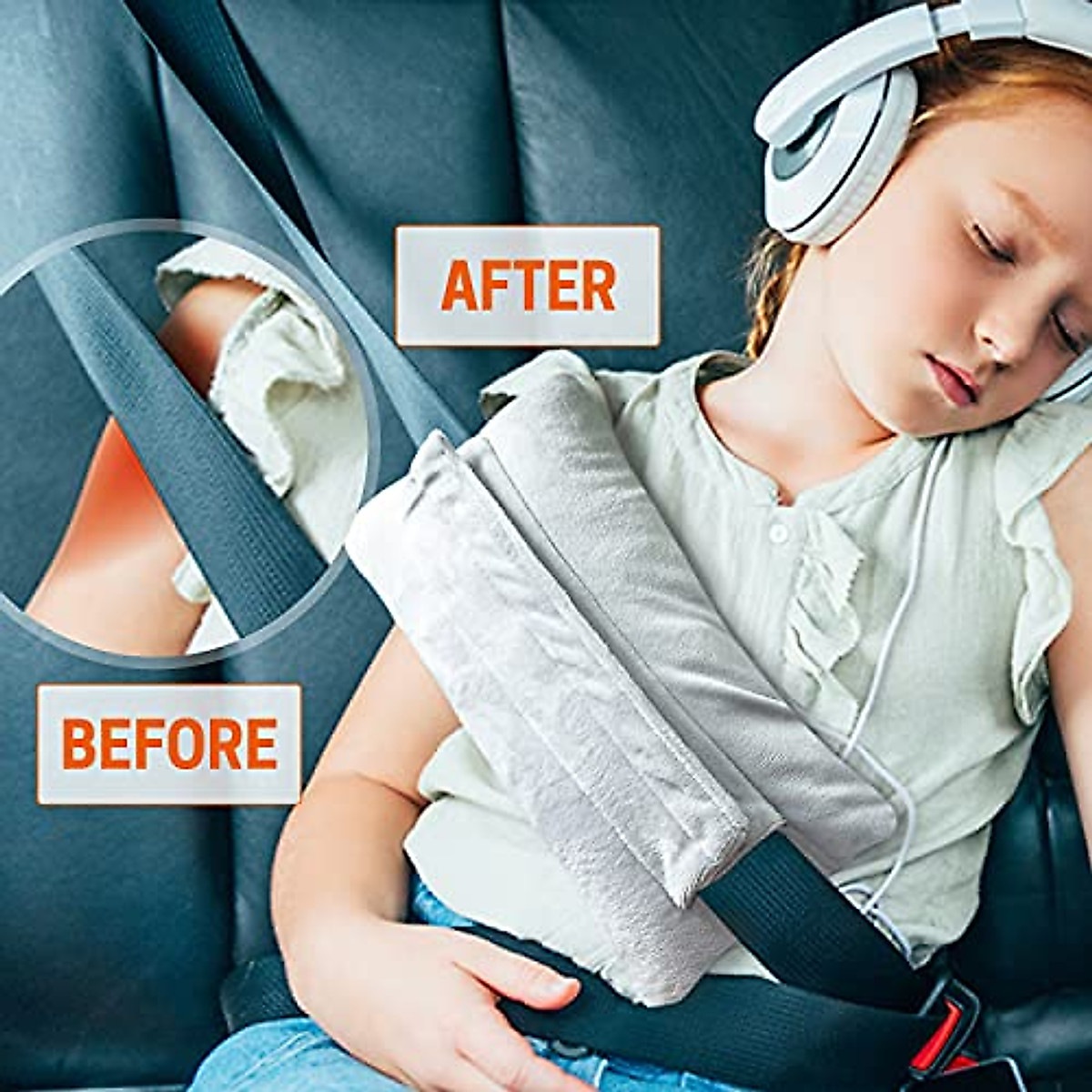 GNEGNI Seat Belt Pillow for Kids, Car Seat Travel Pillow to Protect Head Neck and Shoulder, Patient Care Surgery Recovery Support Cushion Pad, Seat Belt Cushions Pads Protectors for Child Adults