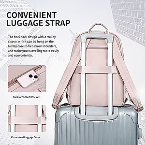 GOLF SUPAGS Laptop Backpack for Women Computer Bag Fits 14 Inch Notebook Travel College Work Backpack Purse (Pink)