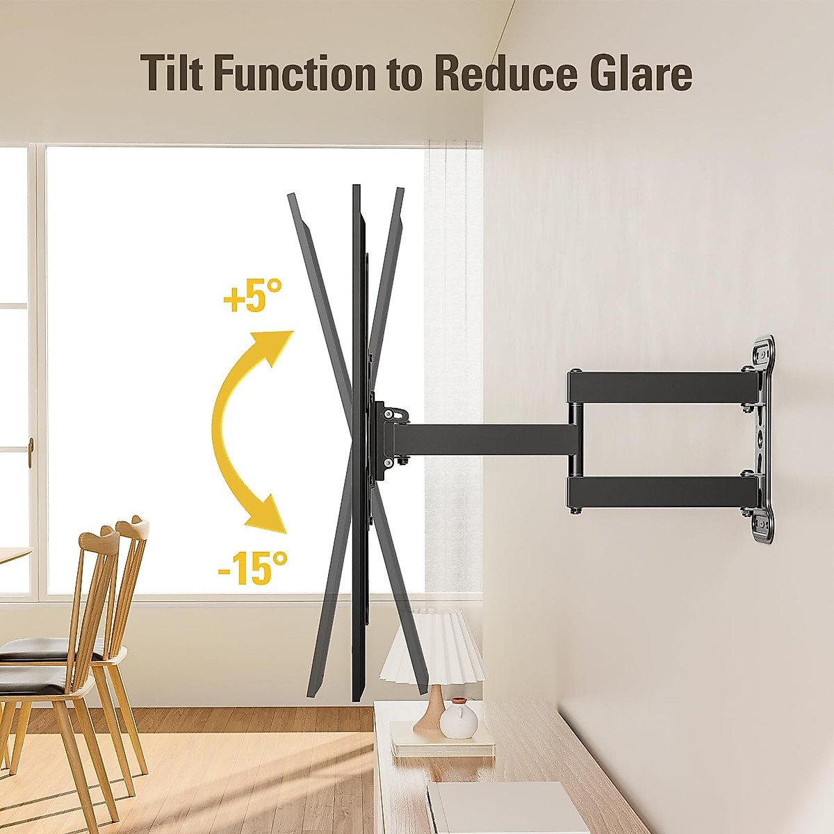 Mounting Dream TV Wall Mount Bracket for Most of 26-55 Inch LED, LCD, OLED and Plasma Flat Screen TV with Full Motion Swivel Articulating Arm up to VESA 400x400mm and 60 lbs, MD2393-MX