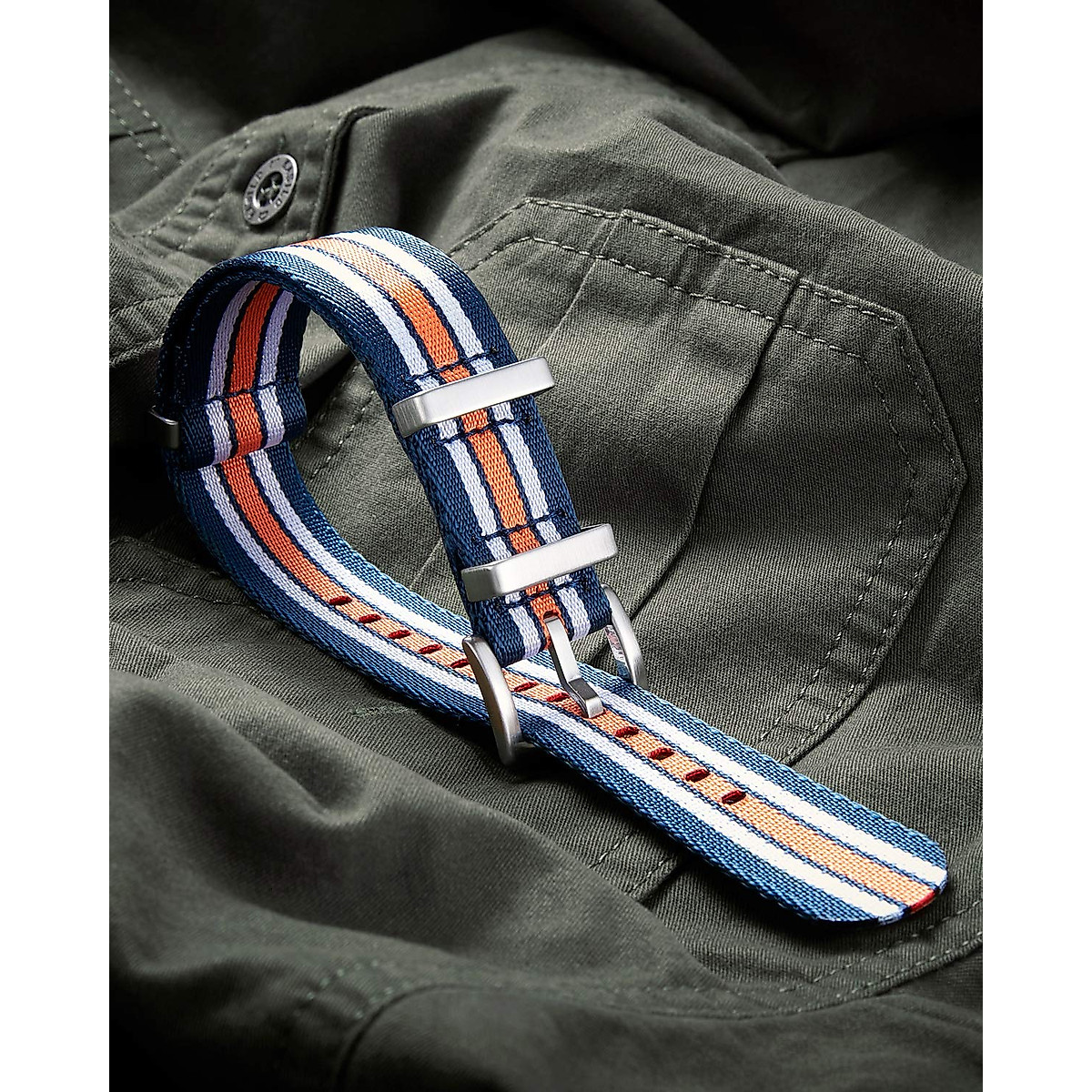 BINLUN Nylon Watch Band Thick G10 Premium Ballistic Nylon Multicolor Replacement Watch Straps with Stainless Steel Buckle for Men Women 18mm 20mm 22mm 24mm