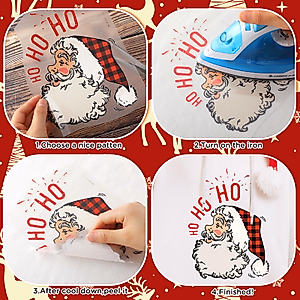 Glenmal 36 Sheets Christmas Iron on Patches Clothing Iron on Transfers Xmas Tree Truck Gnome Santa Snowman Heat Transfer Stickers for T-Shirt Jacket Pillow Covers Backpack Hoodies DIY Decorations
