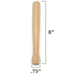 8” Wooden Cocktail Muddler - Wood Bar Supplies & Accessories for Herb & Fruit Mixing, Drinks, Restaurants, Home Kitchens, Shaker Sets & Cocktail Kits