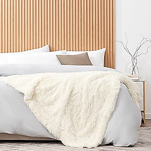 Dreamcountry Soft Faux Fur Throw Blanket 50x60 Inches Cozy Sherpa Fleece Blanket Comfy Shaggy Fuzzy Blanket Fluffy Throw Blankets for Couch and Bed Lightweight Decorative Blanket Beige