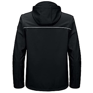 Little Donkey Andy Men's Waterproof Softshell Jacket with Detachable Sleeves and Hood, Fleece Mountain Ski Snow Rain Coat Black Size XL