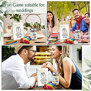 Cinnvoice 66 Pcs Eucalyptus Bridal Shower Games Date Night Game Sign with Holder 19 oz Wish Jar 2 Stickers 60 Colored Wooden Sticks 2 Pens Greenery Bachelorette Games Supplies Couples Newlywed Gift