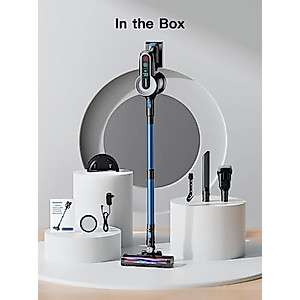 Roanow Cordless Vacuum Cleaner, 400W/33KPA Cordless Vacuum with LED Display, Lightweight & Ultra-Quiet Stick Vacuum Cleaner, 55Mins Runtime Vacuum Cleaner for Carpet and Floor, Home, Pet Hair Cleaning