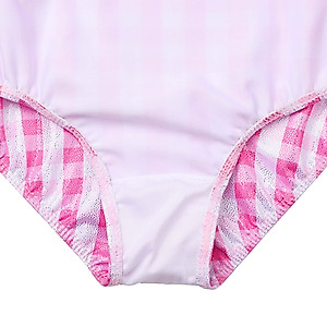 TFJH E Leotard for Girls Gymnastic Clothes Ballet Dancewear Practice Outfits Tumbling Wear 5t 6t Pink Plaid 6A