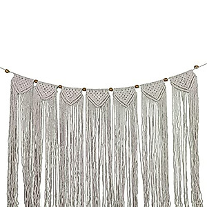 Macrame Wall Hanging Curtain Bohemian Wall Decor Woven Home Decoration for Apartment Bedroom Living Room Fringe Garland Banner for Gallery Baby Nursery, 47" L X 28" W