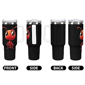 Ant Insect Keeper Tumbler with Handle Travel Mug Water Bottle Tea Coffee Cup White-style