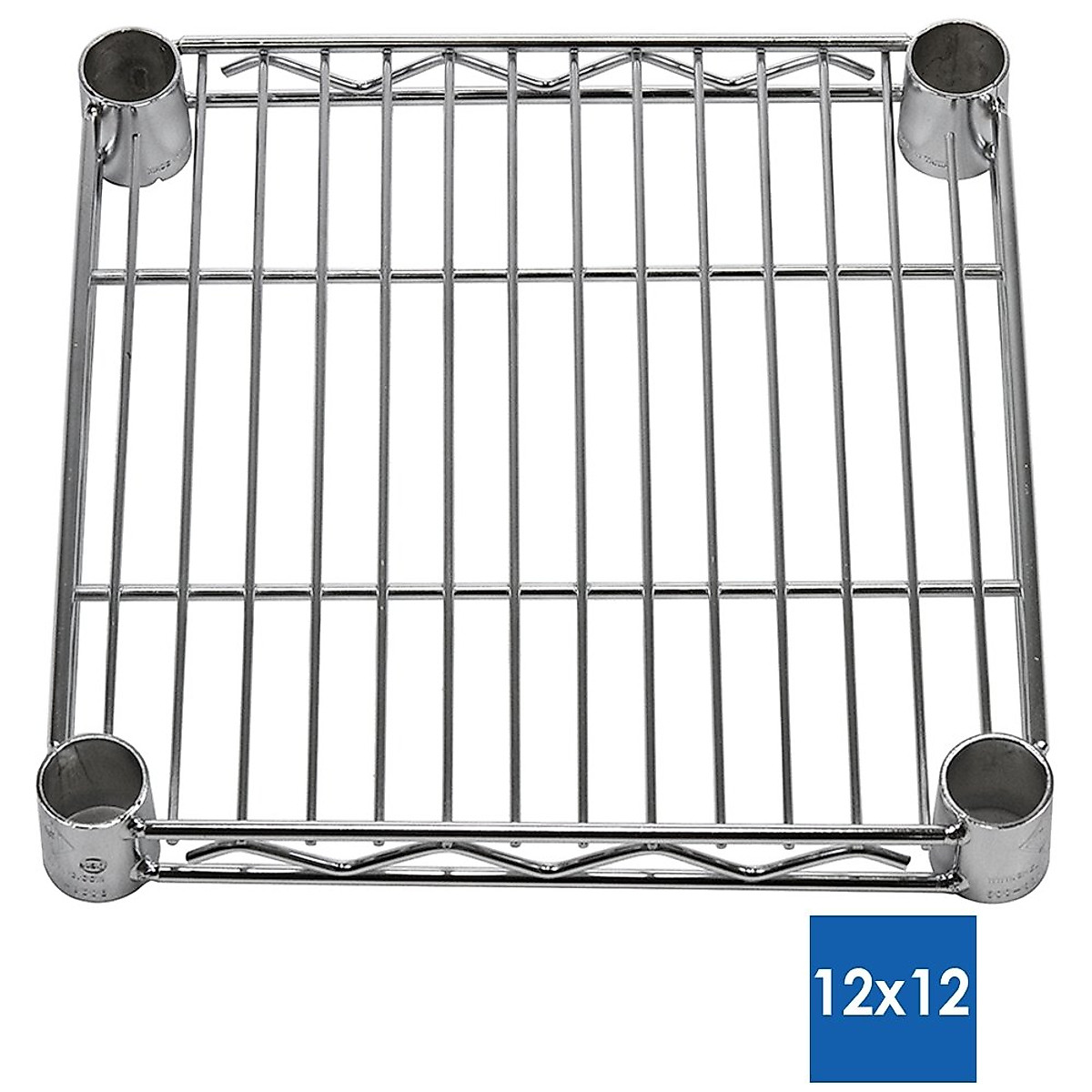Shelving Inc. 12" d x 12" w x 96" h Chrome Wire Shelving with 4 Tier Shelves, Weight Capacity 800lbs Per Shelf