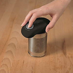 Culinare C50650 One Touch Electronic Tin Opener, Blackm, Plastic/Stainless Steel, Automatic Can Opener, Battery Operated/Hands-Free Use/Magnetic Lid Removal/Soft-Grip, Batteries Not Included, 12.5 cm