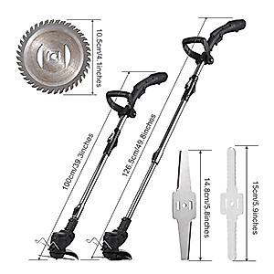 Karlak Cordless Grass Trimmer Weed Wacker 12V Weed-Wacking Machine Lightweight Adjustable Height Metal Cutting Blade for Garden and Yard Bush Mowing Grass Lawn Pruning