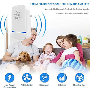 MAIKAILUN 2 Pack Mouse Repellent Ultrasonic Indoor, Bug Repellent, Mice Repellent Plug-ins, Mosquito Roach Bed Bug Ant Insect for Attic Warehouse Indoor Home