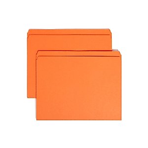 Smead File Folder, Straight-Cut Tab, Letter Size, Orange, 100 per Box (10941)