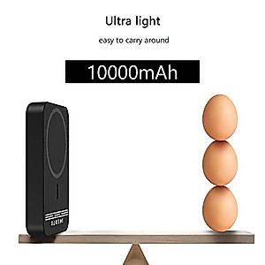 Morenjoy Magnetic Wireless Portable Charger, 10000 mAh Magnetic Battery for iPhone 14/13/12 Series, Magnetic Power Bank 15W Magnetic Wireless+20W USB C