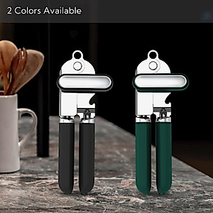 KITCHENDAO Manual Can Opener, Super Sharp Sandvik 12C27 Blade, Handheld Can Opener with Magnet, Smooth Edge Cut, Soft Grip, Oversized Knob for Seniors & Arthritis, Easy to Use, Green