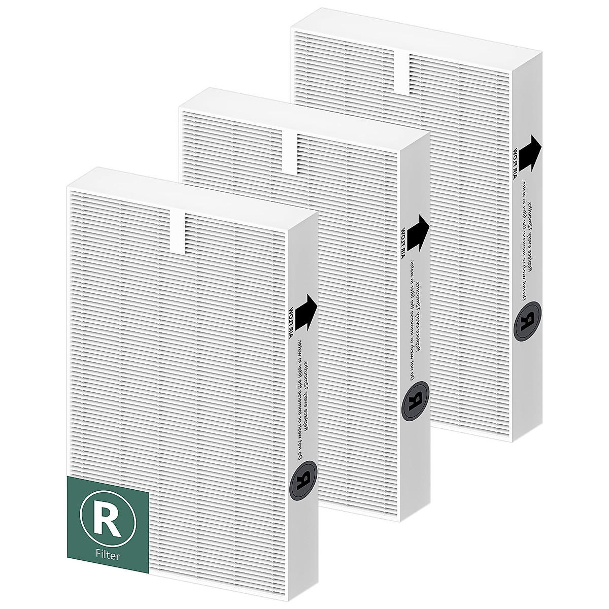 Air Purifier HEPA Filter R Replacement for Honeywell Air Purifier HPA100/200/300 and 5000 Series, Funmit 3 Pack True HEPA Filter Compatible with Honeywell R Filter (HRF-R3 & HRF-R2 & HRF-R1)