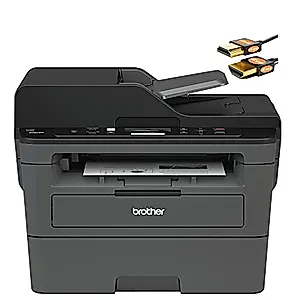 Brother DCP-L25 50DW Monochrome All-in-One Wireless Laser Printer - Print Copy Scan - Mobile Printing - Auto Duplex Printing – Print Up to 36 PPM - Up to 250 Sheets/Tray - ADF + HDMI Cable