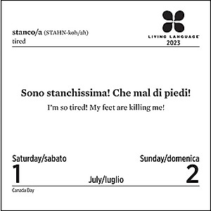 Living Language: Italian 2023 Day-to-Day Calendar: Daily Phrase & Culture