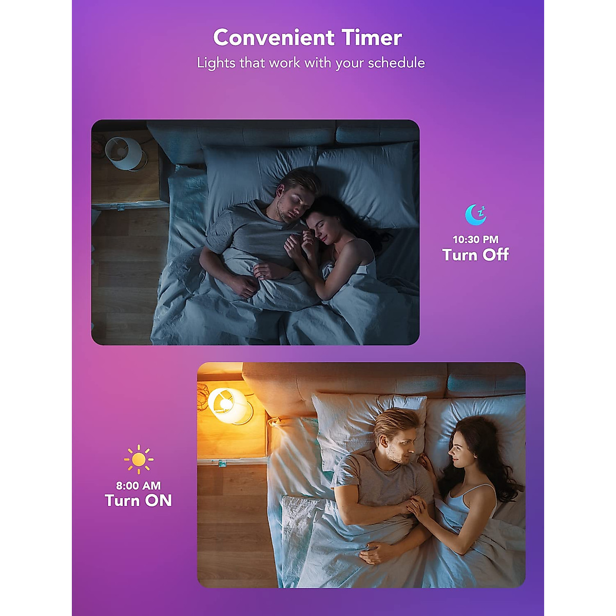 Govee Smart Light Bulbs, WiFi & Bluetooth LED Light Bulbs, RGBWW Color Changing Light Bulbs, 54 Dynamic Scenes, Music Sync, 16 Million DIY Colors Dimmable, Work with Alexa & Google Assistant, 2 Pack