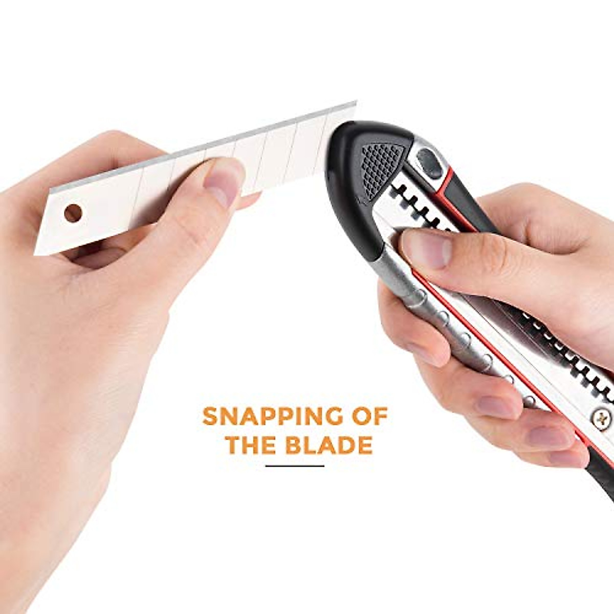 ORIENTOOLS Utility Knife Box Cutters Retractable 2-Pack Set, Snap Knife, Rust-proof Zinc Alloy Body for Heavy Duty Office, Home, Hobby for Cutting Boxes, Carpet, Rope