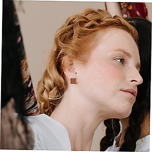 VILLCASE 2sets Wooden Earring Posts Studs Flat Pad DIY Jewelry Accessories for Earring Making 20pcs*2