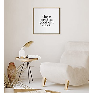 Kate and Laurel Sylvie Good Old Days Framed Canvas Wall Art by Maggie Price of Hunt and Gather Goods, 22x22 Natural, Modern Farmhouse Wall Décor