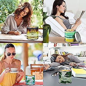 Citronella Candles Outdoor, 4 Pack 28oz Citronella Candles Outdoor Indoor, Suit for Candles for Home Scented, Fresh Citronella Oil for Bedroom Kitchen Garden Patio Balcony Indoor Outdoor