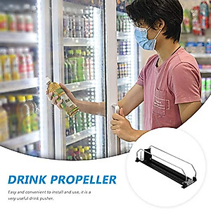 Scicalife Plastic Pusher Tray Rack Sliding Organizer Pull Out Cabinet Shelf Slide Out Kitchen Cabinet Storage Shelves for Drink Spice