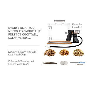 SIGVAL The Smoking Cube - Cocktail Smoker and Smoking Box Kit, Magnetically Removable Display Board, with Wood Chips