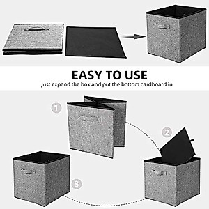 Robuy Cube Storage Bins, 13x15x13 inch Stroage Bin,4-Pack Large Storage Boxes with Handle for Organizing Shelf,Nurery,Home,Colset