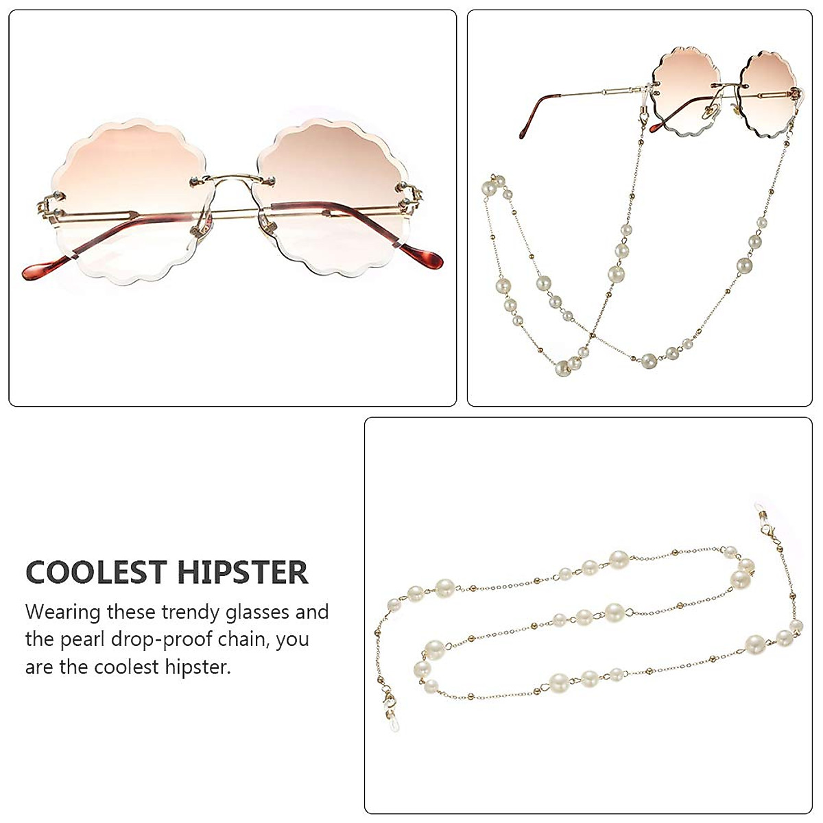 VALICLUD 1 Set 2Pcs Irregular Photo Props Trendy Chic Street Shooting Glasses (Golden)