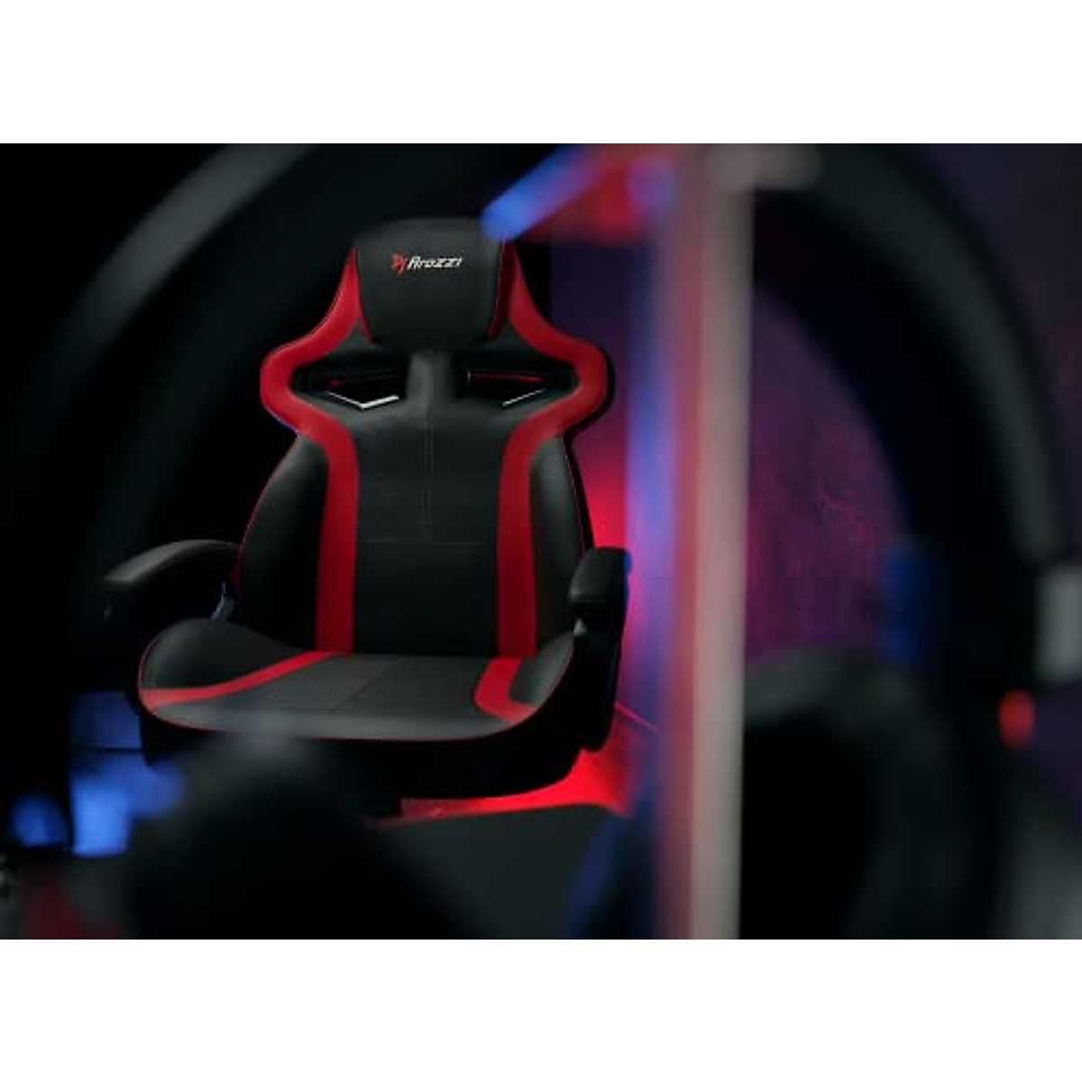 Arozzi - Milano Ergonomic Computer Gaming/Office Chair with Swivel, Tilt, Rocker, Adjustable Height and Adjustable Lumbar Support - Red