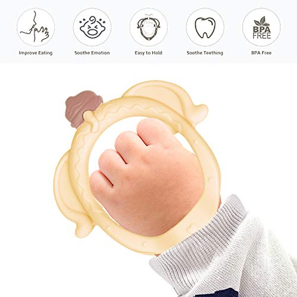 Termichy Teething Toys for Babies 0-6 Months, Non-dropping Baby Teething Toys for Soothe Babies Gums, Baby teether with BPA-free & Hand-free for Newborn Infant