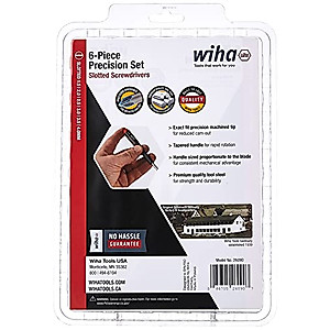 Wiha 26090 Precision Slotted Screwdriver with Precision Handle, 6 Piece Set, multi, one size