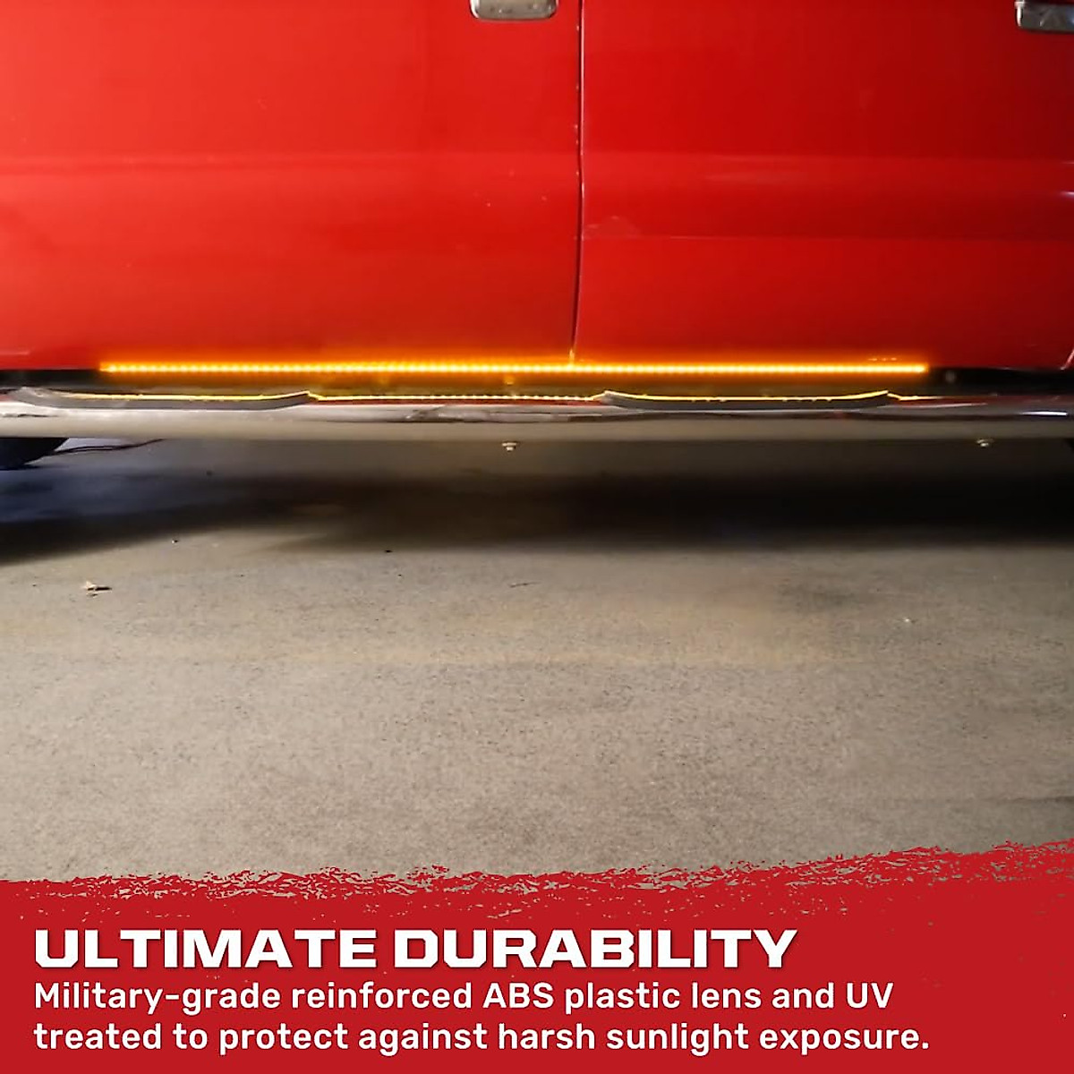 Recon 26414 62" Big RIG LED Side Mounted Running Light Kit in Amber - Fits All Extended & Quad Cab Trucks