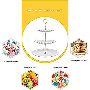 Set of 5pcs Cupcake Stand and Dessert Fruit Snack Tower Tray for Wedding Home Birthday Tea Party Serving Platter