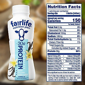 Fairlife Protein Shakes Chocolate and Vanilla Drink Nutrition Plan 6 Pack, 11.5 Ounces 30g of Protein In The Award Box Packaging