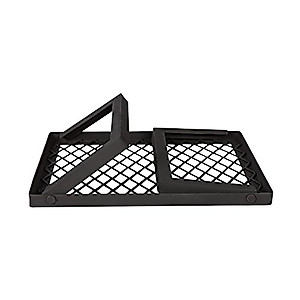 Amazon Basics Medium Portable Folding Camping Grill Grate - 18 x 12 x 7 Inches, Black Steel