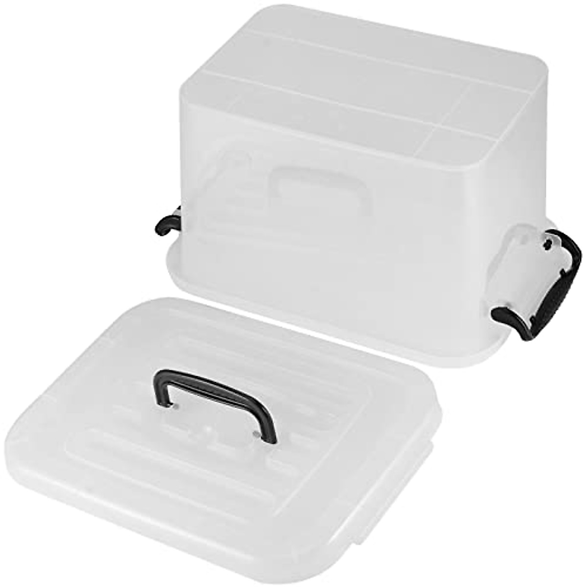 HOIGON 6 Pack 6.6 Quart Plastic Storage Bins with Lids and Latching Handle, Clear Plastic Storage Container Box for Organization and Storage