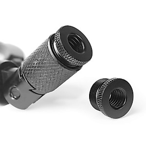 4 Pack Screw Thread Adapter, 5/8" Male to 3/8" Female Mic Screw for Blue Yeti/Blue Snowball/Blue Yeti X Microphone Stand Mount by Frgyee (Black & Silver)