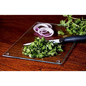 clever chef Shape Variety Pack of 6 Clear Glass Cutting Boards Shatter-Resistant, Durable, Stain-Resistant, Dishwasher Safe, and Non-Slip