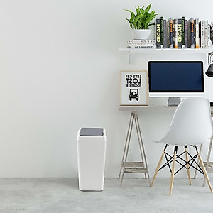 Fiazony 3-Pack 4 Gallon Plastic Trash Can, Garbage Can with Swing-top Lid, Gray