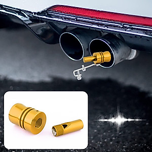 Salior 2PCS Car Turbo Whistle - Universal Turbo Sound Exhaust Muffler Pipe Whistle Muffler - Aluminum Alloy Turbo Exhaust Whistle for Car Truck SUV Motorcycle (Gold/2pcs), 3.13x1.32x1.32 inch