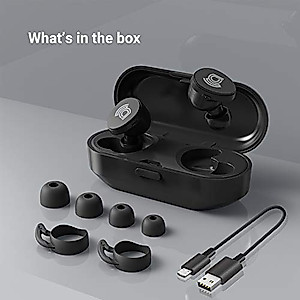 Asseso TS1 True Wireless Earbuds, Bluetooth 5.0 Deep Bass Stereo Headphones with Charging Case, 20H Playtime, Microphone, Noise Isolating, IPX5 Waterproof Earphones for Gym, Workout, Sports, Running