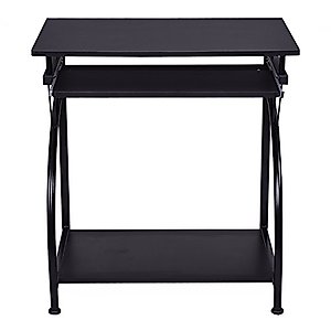 ADTEST , Gaming Table with Movable Keyboard Tray& CPU Holder, Workstation Made of P2 Environmental Material, Black
