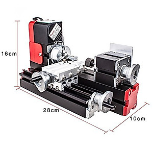 chuangsheng Mini Lathe Machine,12V Miniature Metal Multifunction Lathe Machine DIY 20000Rev/min 45135mm