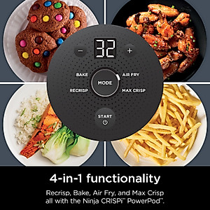 Ninja Crispi Air Fryer, Microwave, Freezer & Dishwasher Safe, Non Toxic Glass Portable Cooking System, 4 QT & 6 Cup Glass Containers with Storage Lids, Easy Meals, Air Fry, Bake, & More Grey, FN101GY